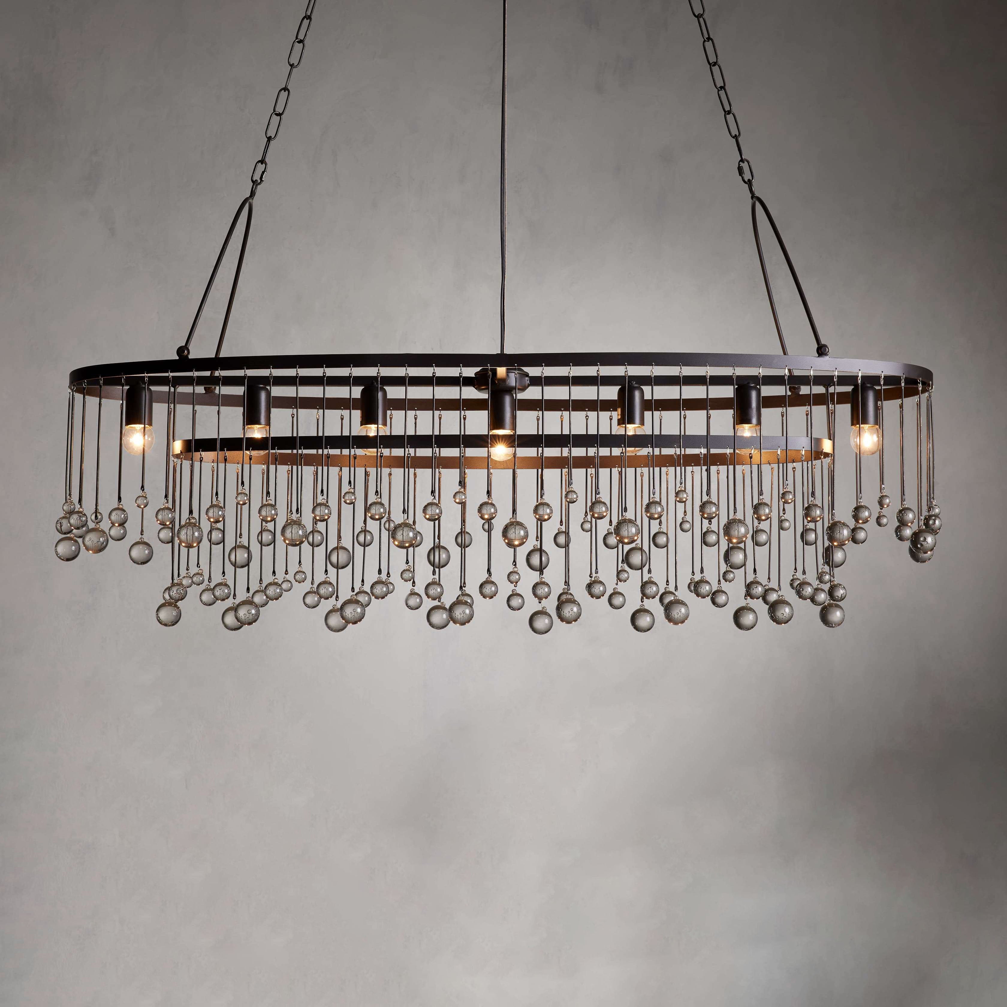Aubrey Crystal Ball Oval Chandelier 7 Lights – Decorluxelife